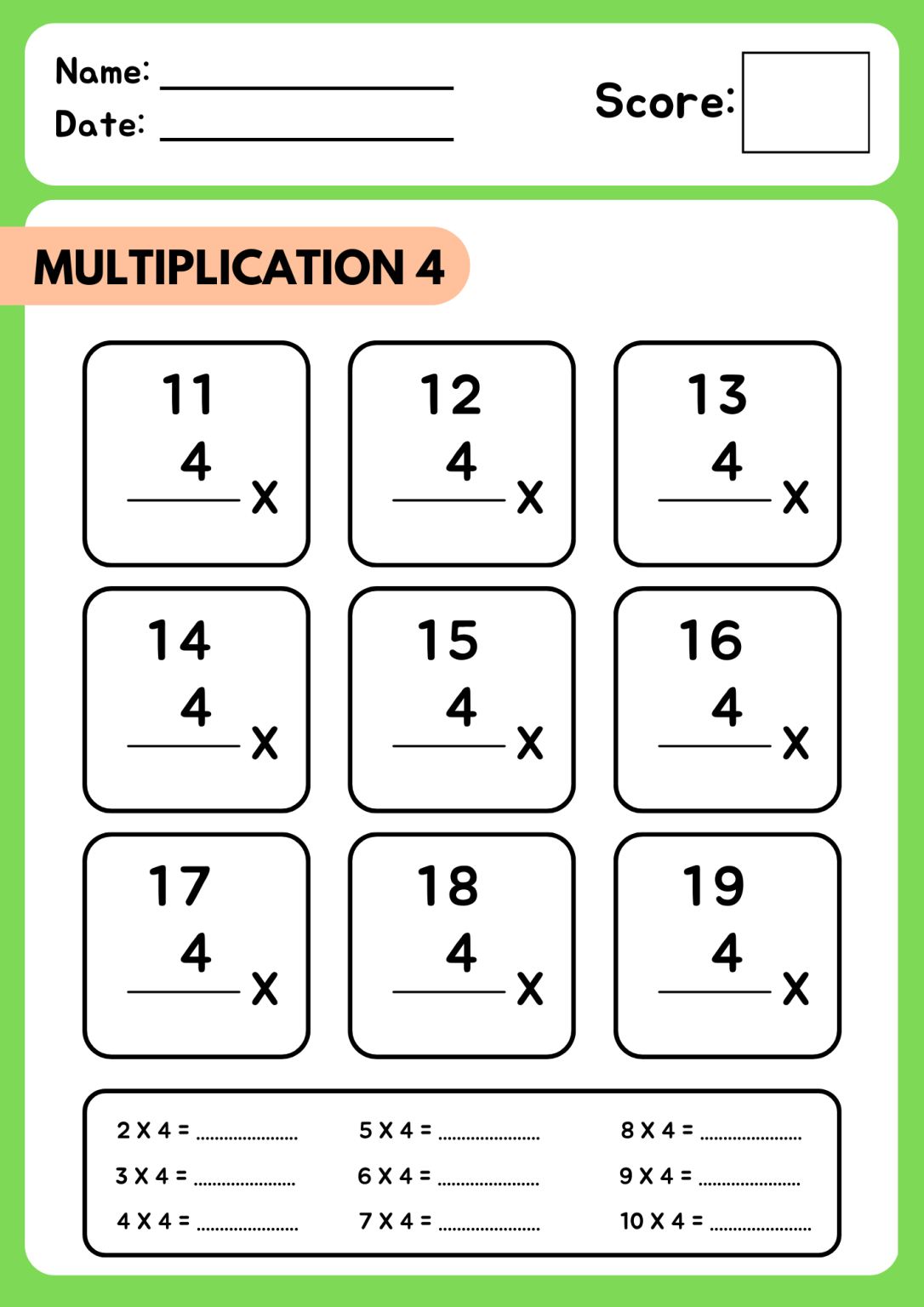 Download PDF of Multiplication Workbook for Grades 3 and 4 of ...