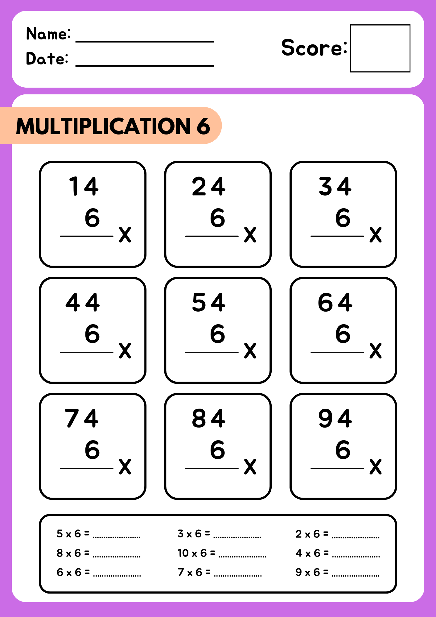 Download PDF of Multiplication Workbook for Grades 3 and 4 of ...